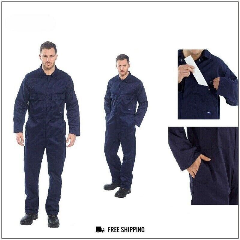 Portwest Men's PPE Mechanics Coverall Overall Boiler Suit Safety Work ...