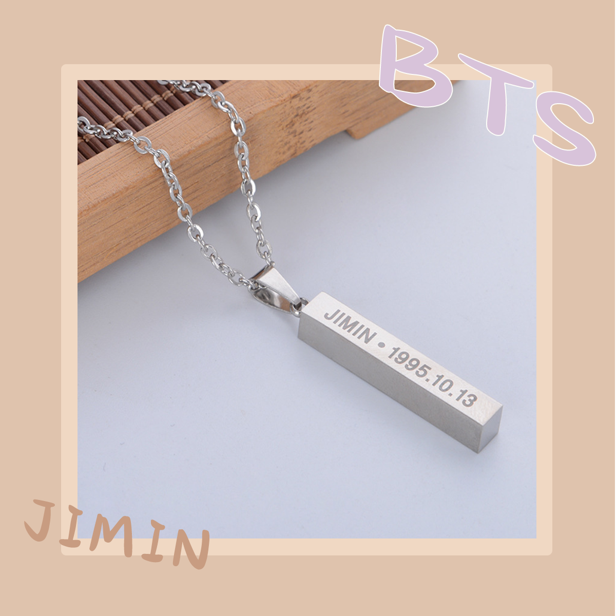 KPOP BTS Necklace Bangtan Boys Chain Pendant Unisex RM JIN SUGA J-HOPE ...