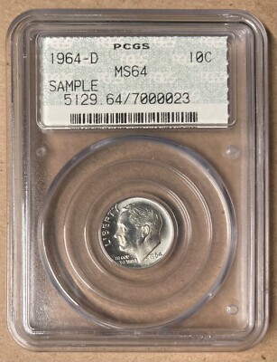 Doily 1964-D Roosevelt Dime PCGS MS64 Doily Sample Slab | eBay