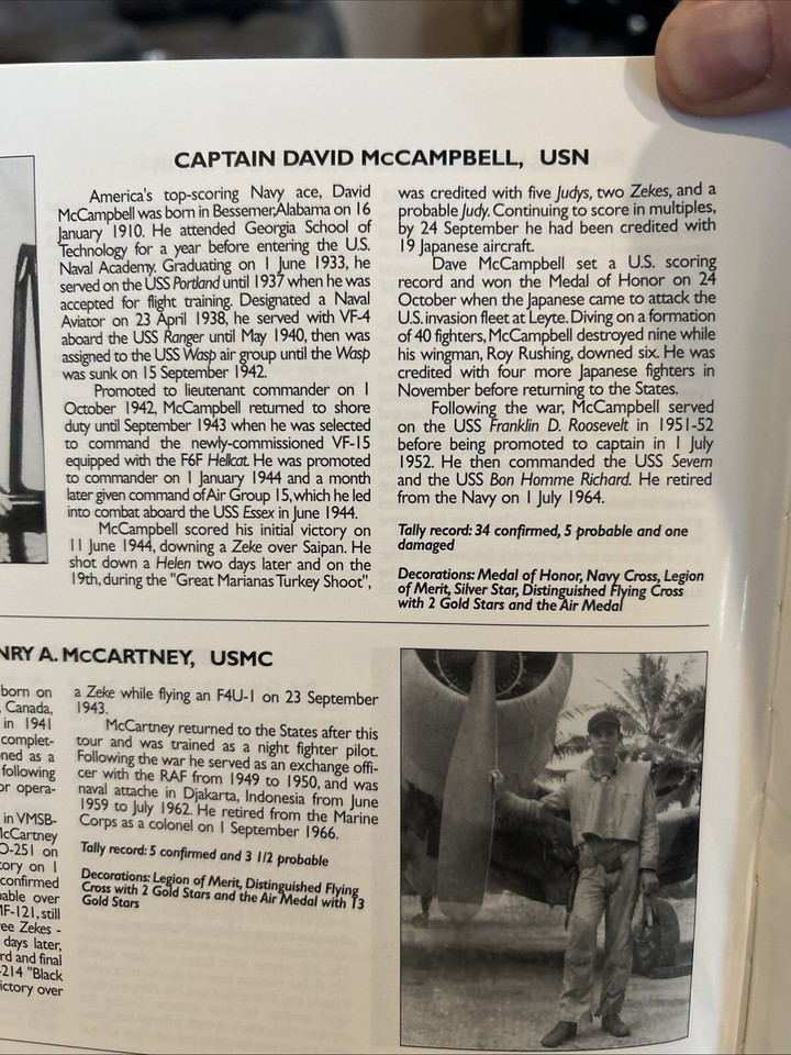 Navy Top Ace MOH David McCampbell Signed Photo - 34 Kills | eBay