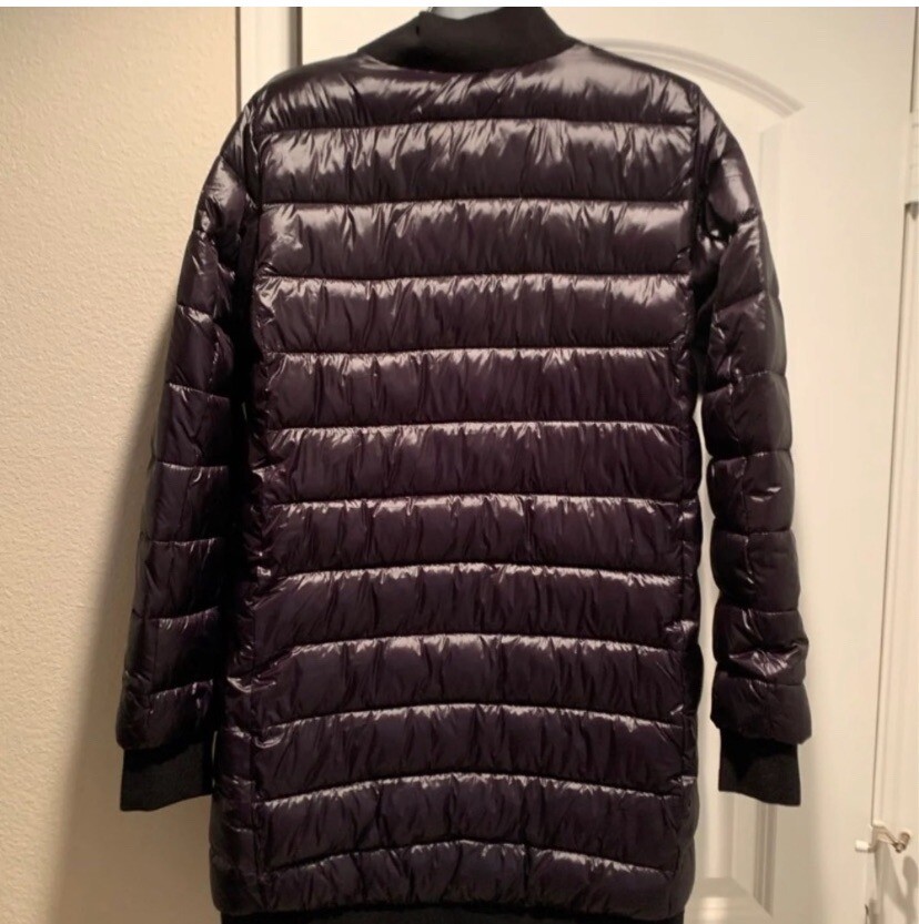 Champion Puffer Coat Black Tech Fill Long Jacket Large New | eBay