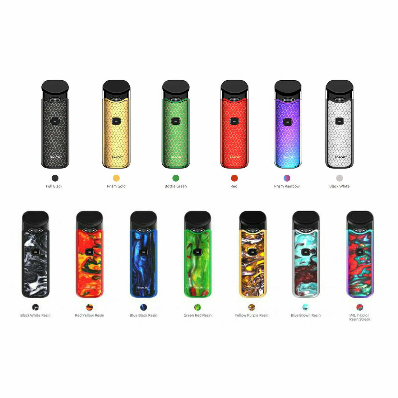 Genuine SMOK NORD Vape e-cigarette Starter Kit 1100mAh LED Tank 2ml ...