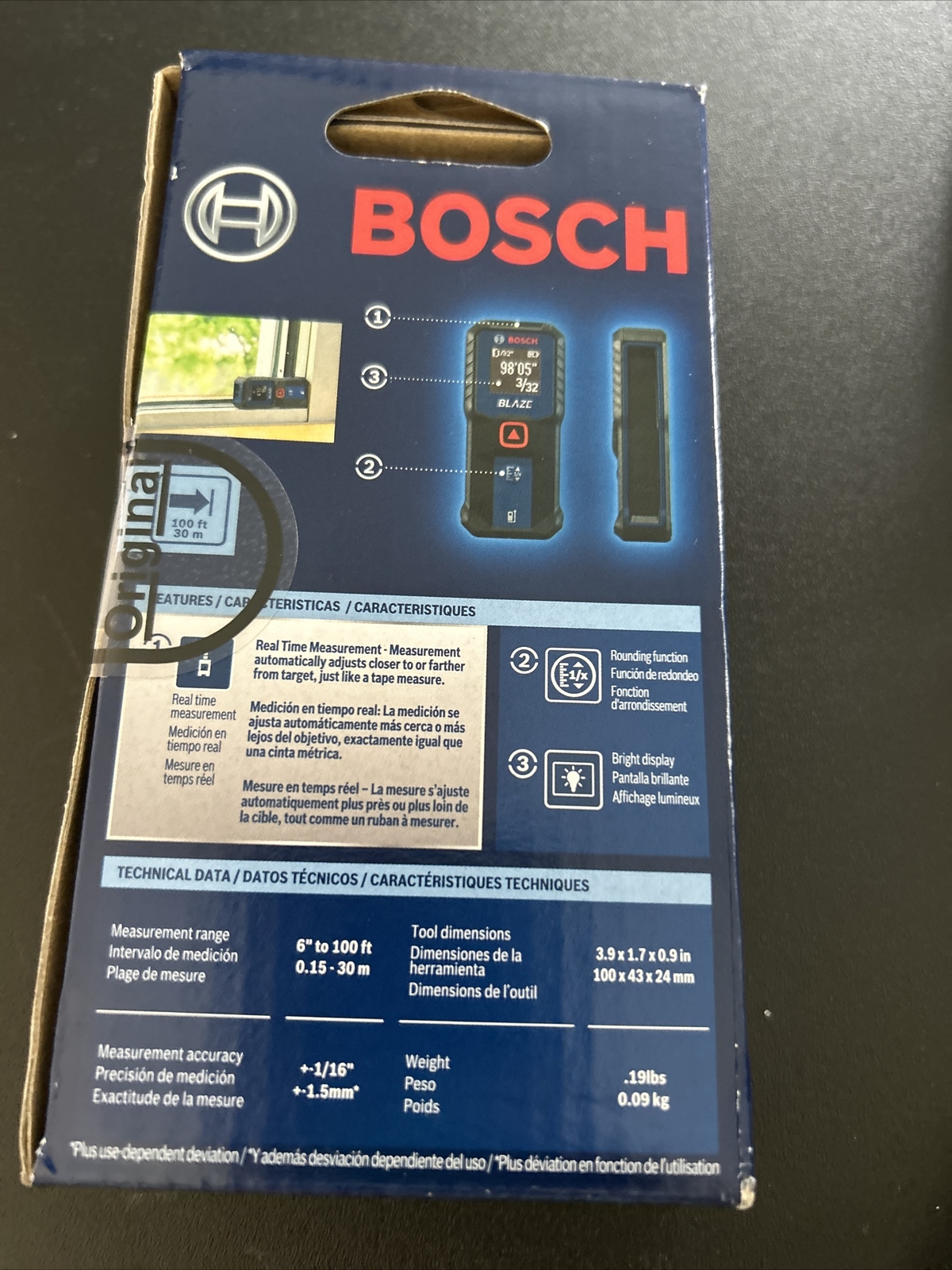 BOSCH GLM100-23 100ft Laser Measure with Backlit Display 100' RANGE NEW