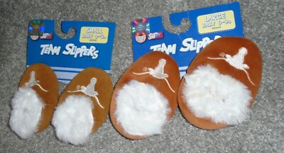 2 pair Texas Longhorns Team Slippers Collegiate Official Licensed Small ...