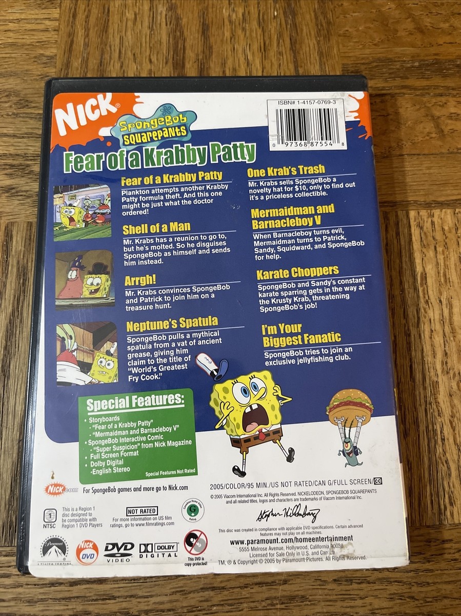 Spongebob Fear Of A Krabby Patty Dvd