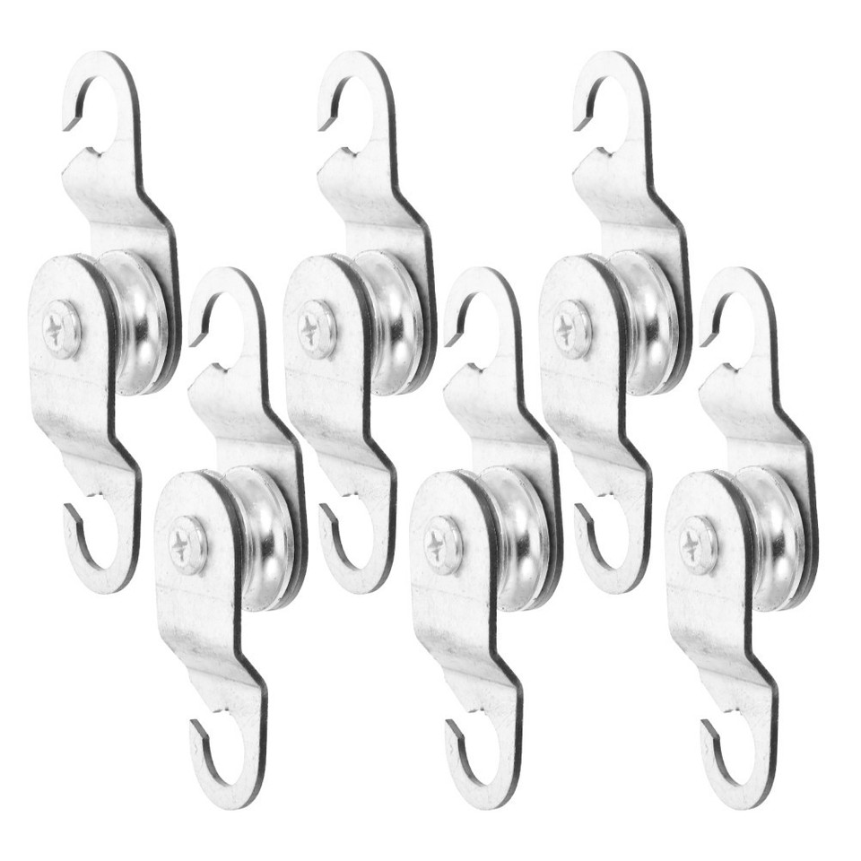 6 Pcs Portable Iron Pulley Agricultural Bearing Winch Snatch Block ...