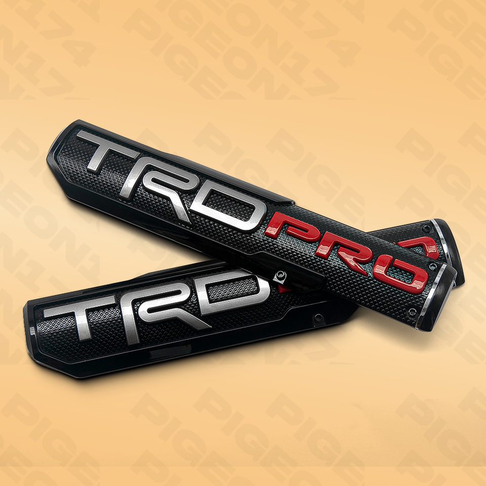 Emblem Badge For Tundra td PRO Style Side Pair Black Silver And Red ...