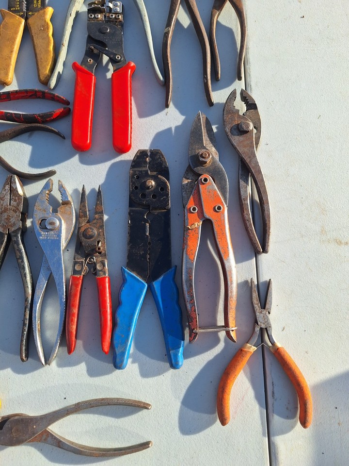 Mixed Lot 40+ Tools Pliers Snips Usa Linesman Electricians Cutters ...