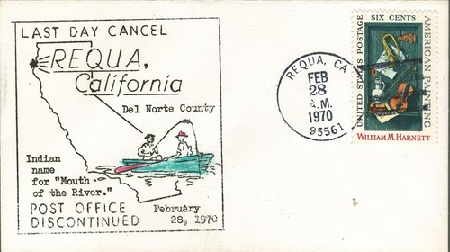 Requa California Del Norte County Last Day Cancel Post Office ...