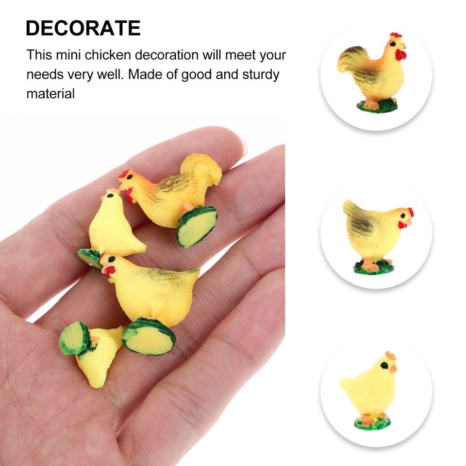 24 Pcs Animal Figurines Chicken Statue Garden Statues Decorations | eBay UK