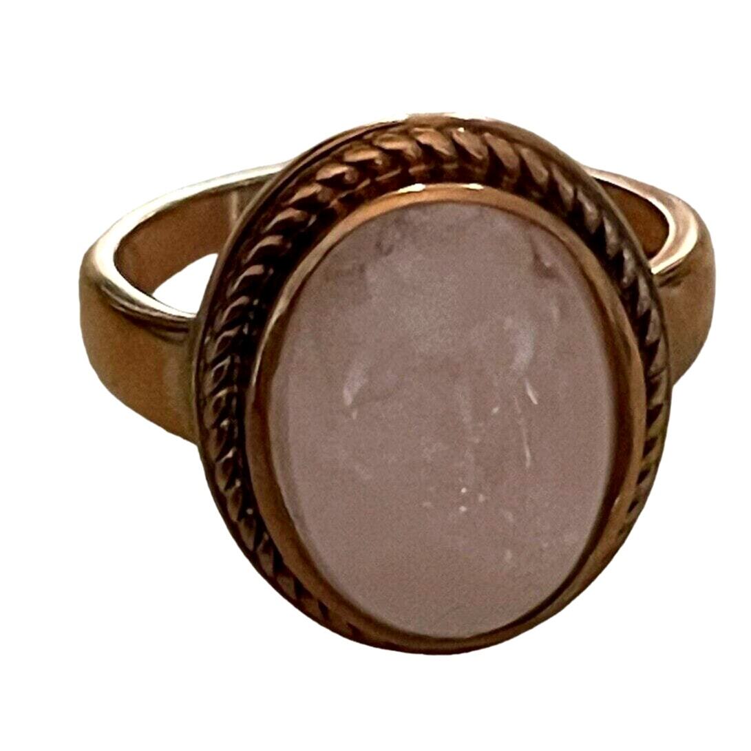 QVC Womens Size 7 Cabochon Natural Morganite Ring 5.5 Carats Pink 925 ...