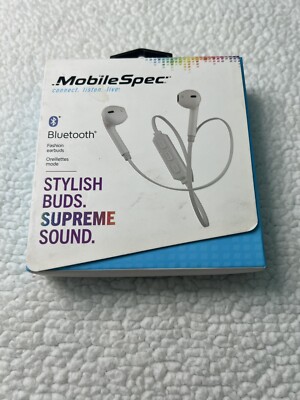 MobileSpec White Bluetooth Compatible Wireless Hi-Fi Earbuds Headphones ...