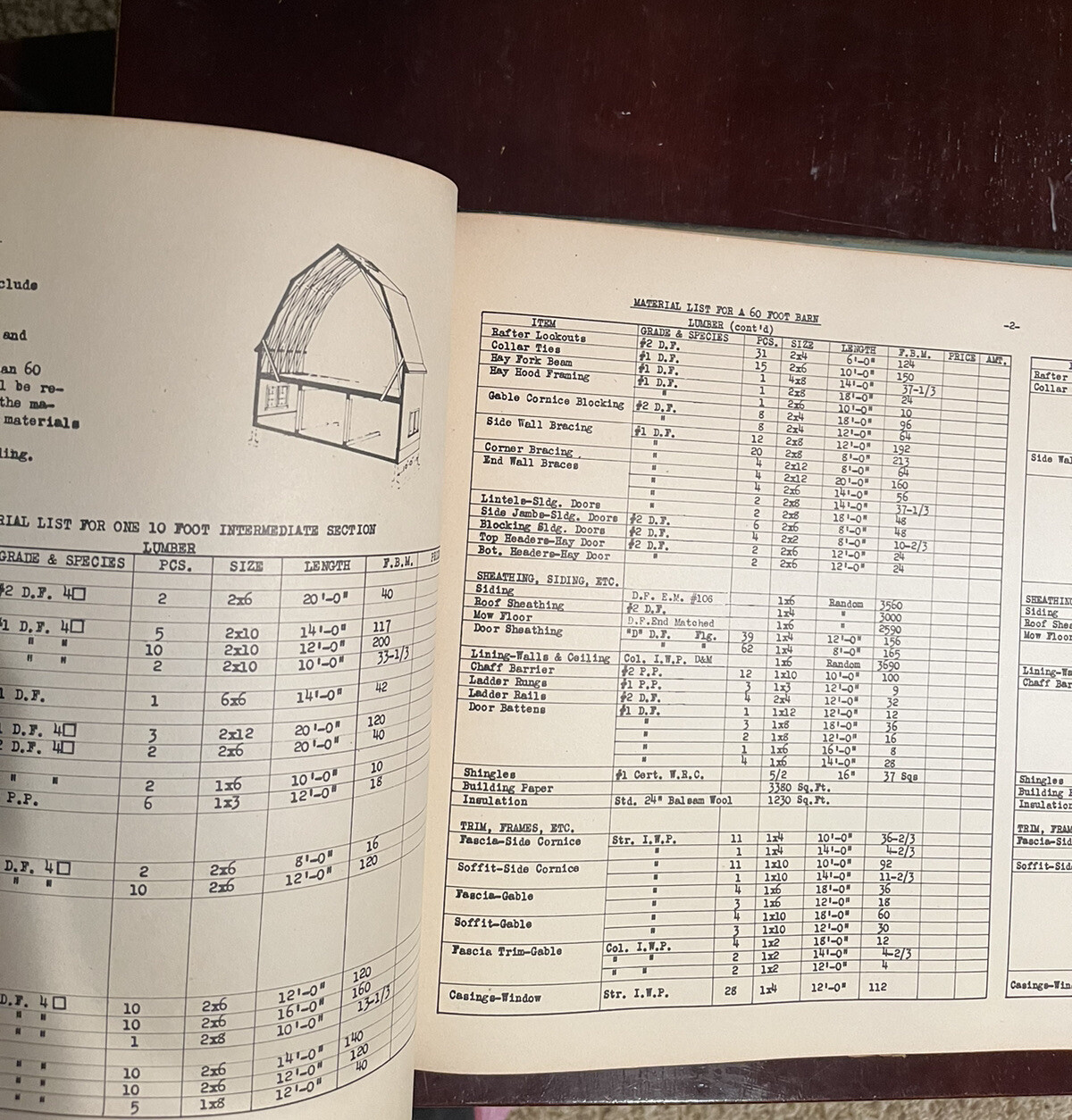 Original WEYERHAEUSER 4 Square Farm Building Service Oblong Book ...