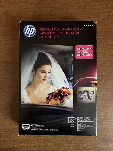 Genuine HP Premium Plus Photo Paper Soft Gloss 4 x 6 (100 Sheets) New ...