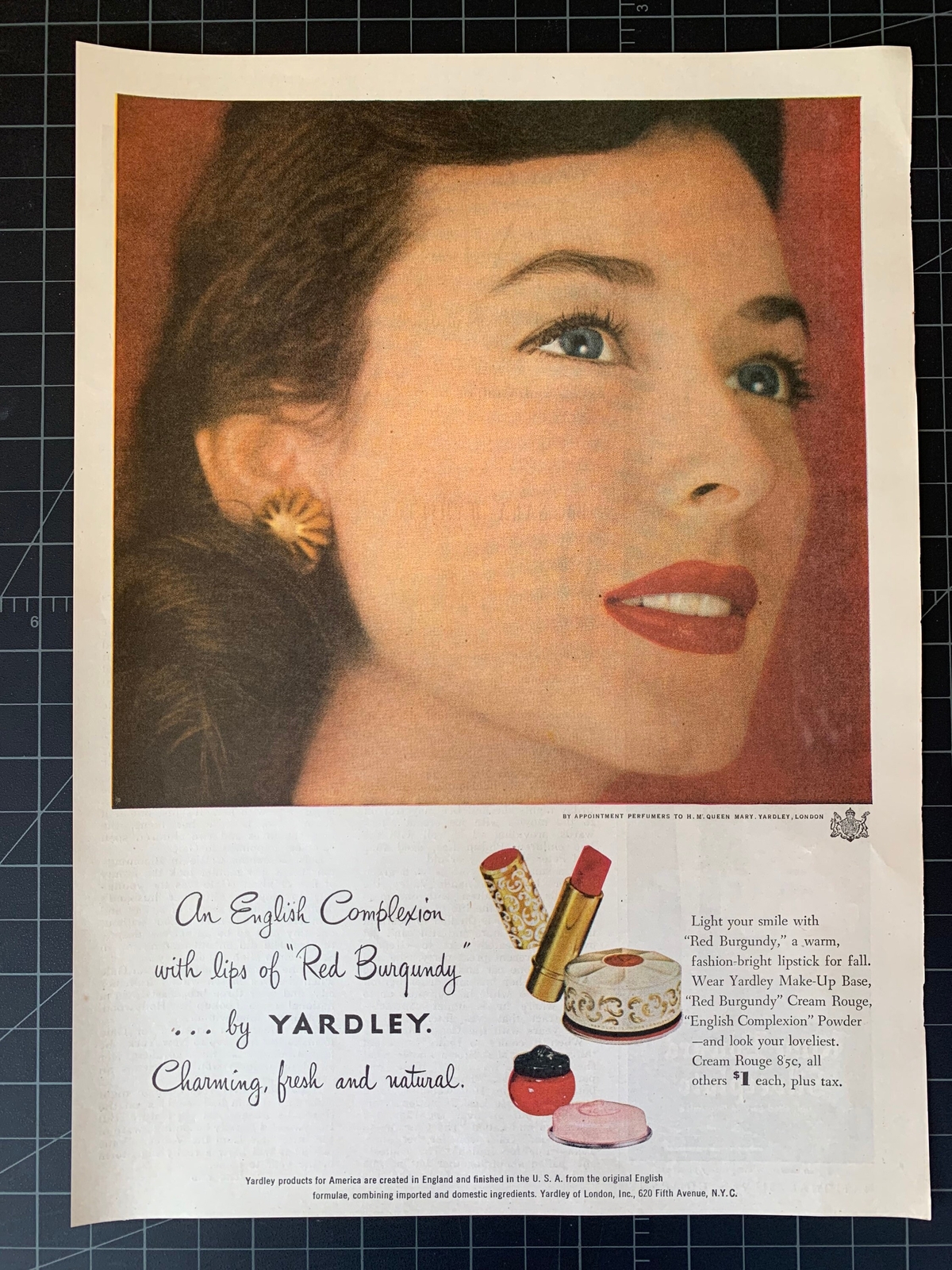 Vintage 1946 Yardley Cosmetics Print Ad | eBay