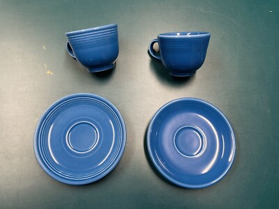 Fiestaware Lapis Cups and Saucers Lot - See Description | eBay