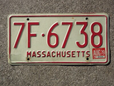 1979 Massachusetts License Plate 7F6738 MA MASS Ford Chevrolet Chevy | eBay