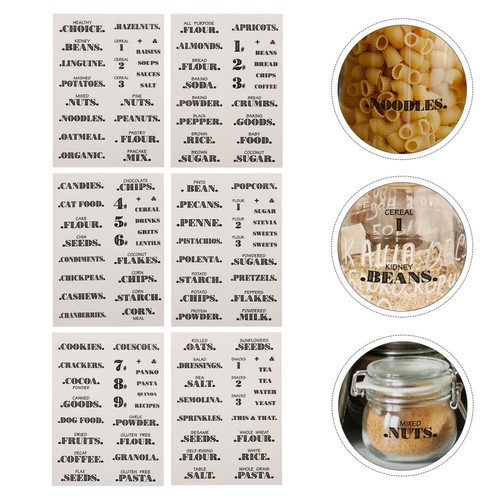 6 Pcs Pantry Mark Stickers Food Labels for Party Buffet Kitchen Jar | eBay