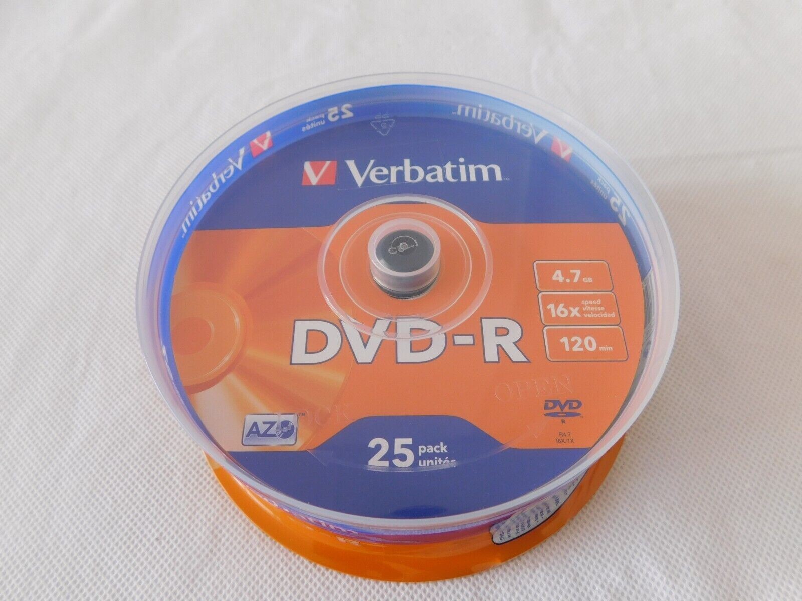 Verbatim DVD-R 4.7GB, Blank Recordable 16 x Speed Disc, 120 Min, 25 ...