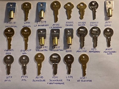 22pc Comprehensive Fire Service Elevator Key Set - All Major Brands! | eBay