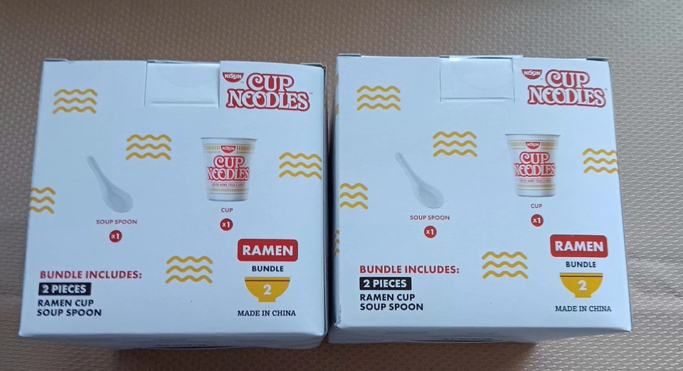 Nissin Cup Noodles Ramen Bowl & Spoon Set Bundle Lot of 2 | eBay