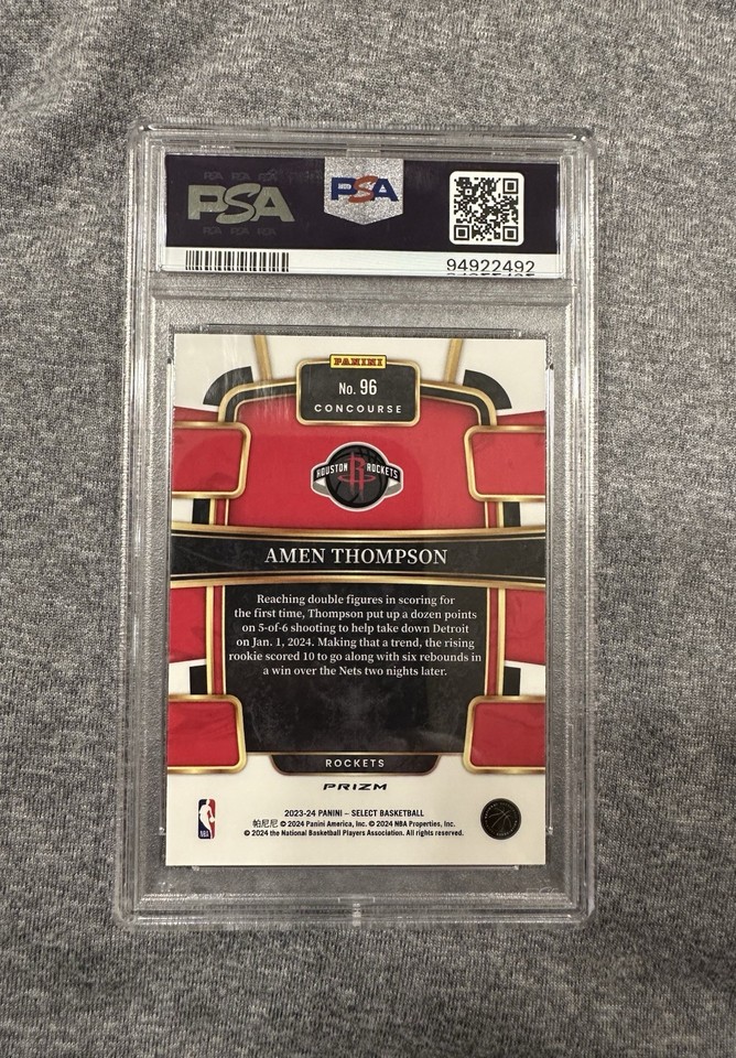 2023 Select, Amen Thompson, RC Blue Prizm, PSA 10, Rockets | eBay