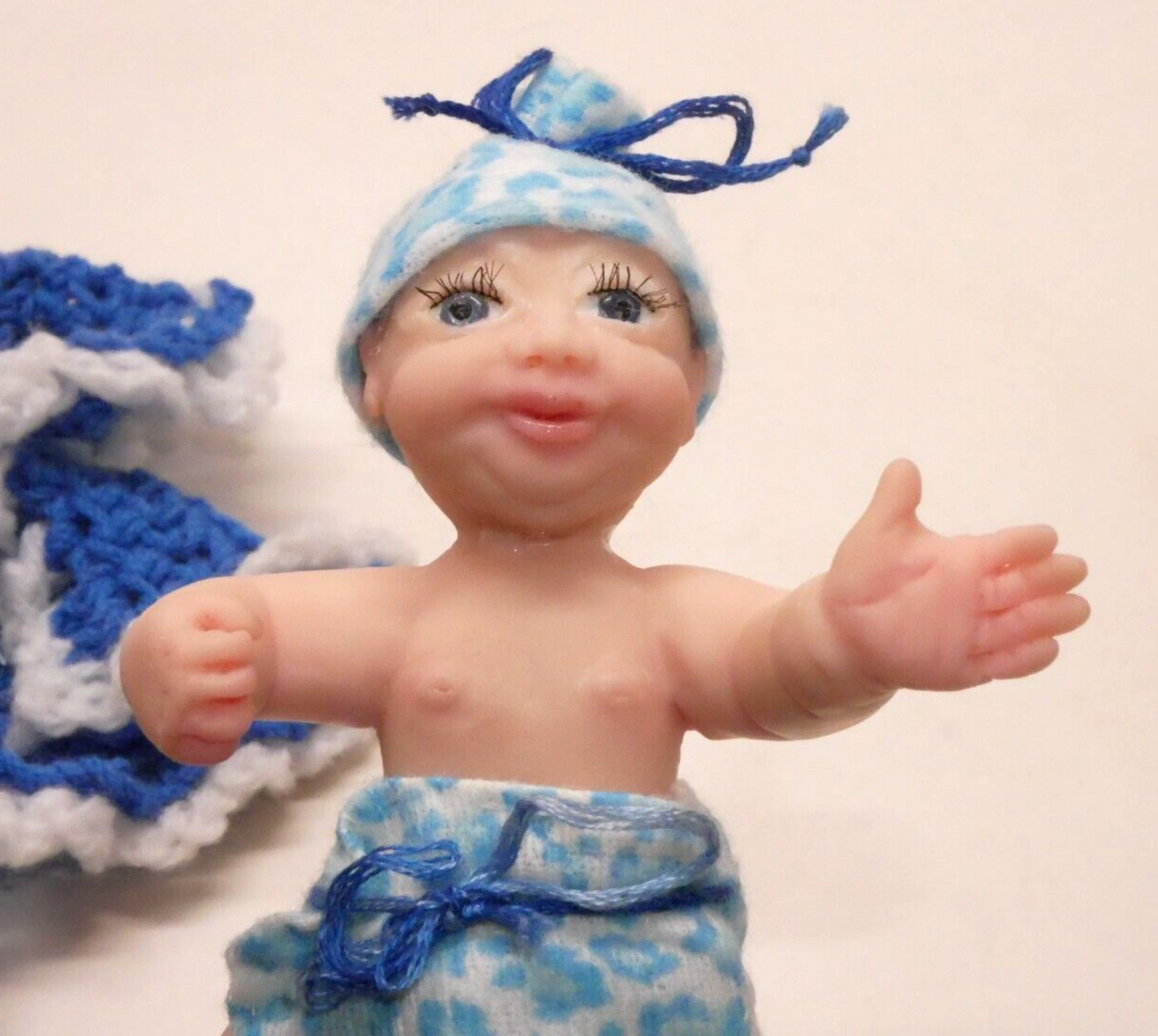 4" Mini Polymer Clay Reborn Male Baby Doll Anatomically Correct | eBay