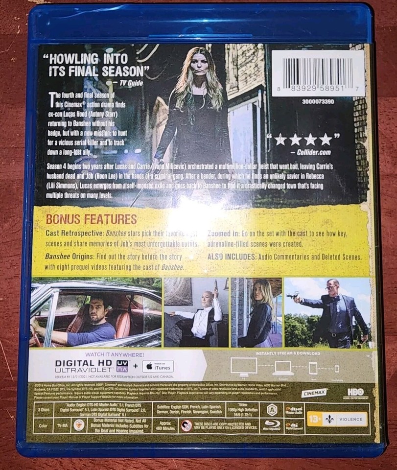 Banshee: Season 4 (Blu-ray Disc, 2017, 3-Disc Set, Includes Digital ...
