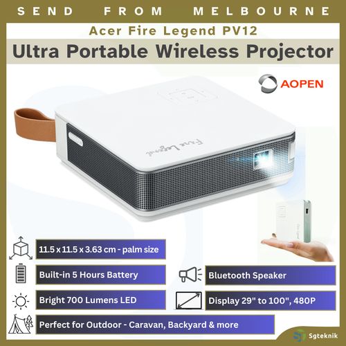 Ultra Portable Wireless Projector ACER AOPEN Fire Legend PV12 Bluetooth ...