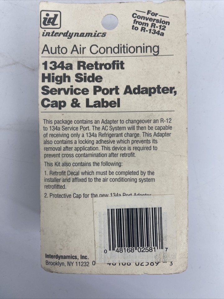Interdynamics R-134a Retrofit High Side Service Port Adapter VA-6HB | eBay