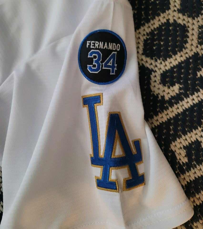 Hernández #37 Dodgers Stitched 2024 Champs/Fernando Patch White/Blue ...