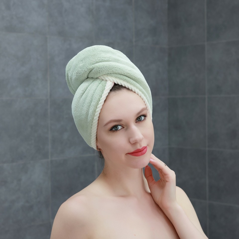 Women Microfiber Hair Towel,2 Packs Hair Turbans for Wet Hair, Drying ...