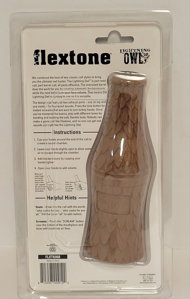 Flextone Lightning Owl Call FLXTK068 - New/Sealed SKUDK1 815097009122| eBay