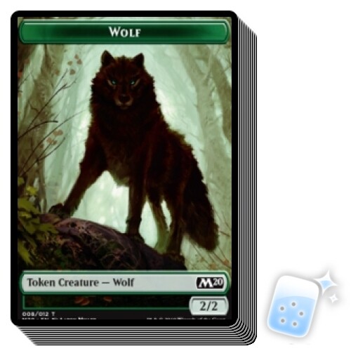 10 pcs WOLF TOKEN (FULL-ART)(8/12) Core Set 2020 M20 Magic MTG MINT ...