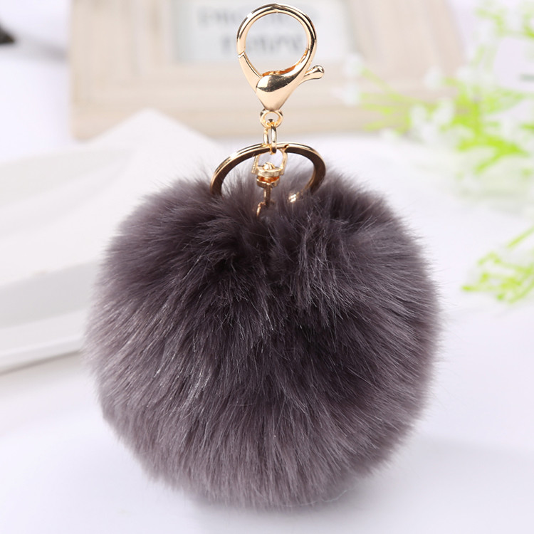 1PC Hair Keyring Rabbit Faux Fur Ball Car Key Chain Bag Pendant ...