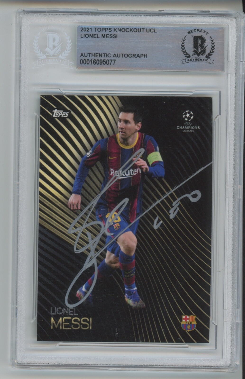 2021 Topps Knockout UCL Lionel Messi SIGNED AUTOGRAPH ON CARD BGS BAS ...