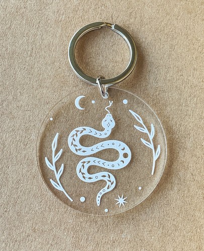 Snake Keyring Clear Engraved Acrylic, Acrylic Keyrings/Keychains | eBay