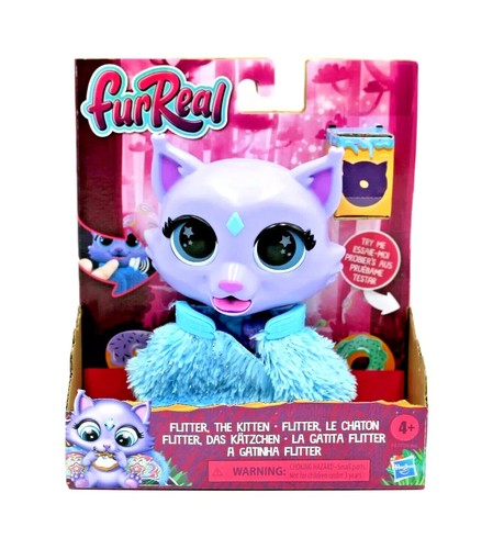Hasbro FurReal Flitter the kitten Interactive feeding toy light & sound ...