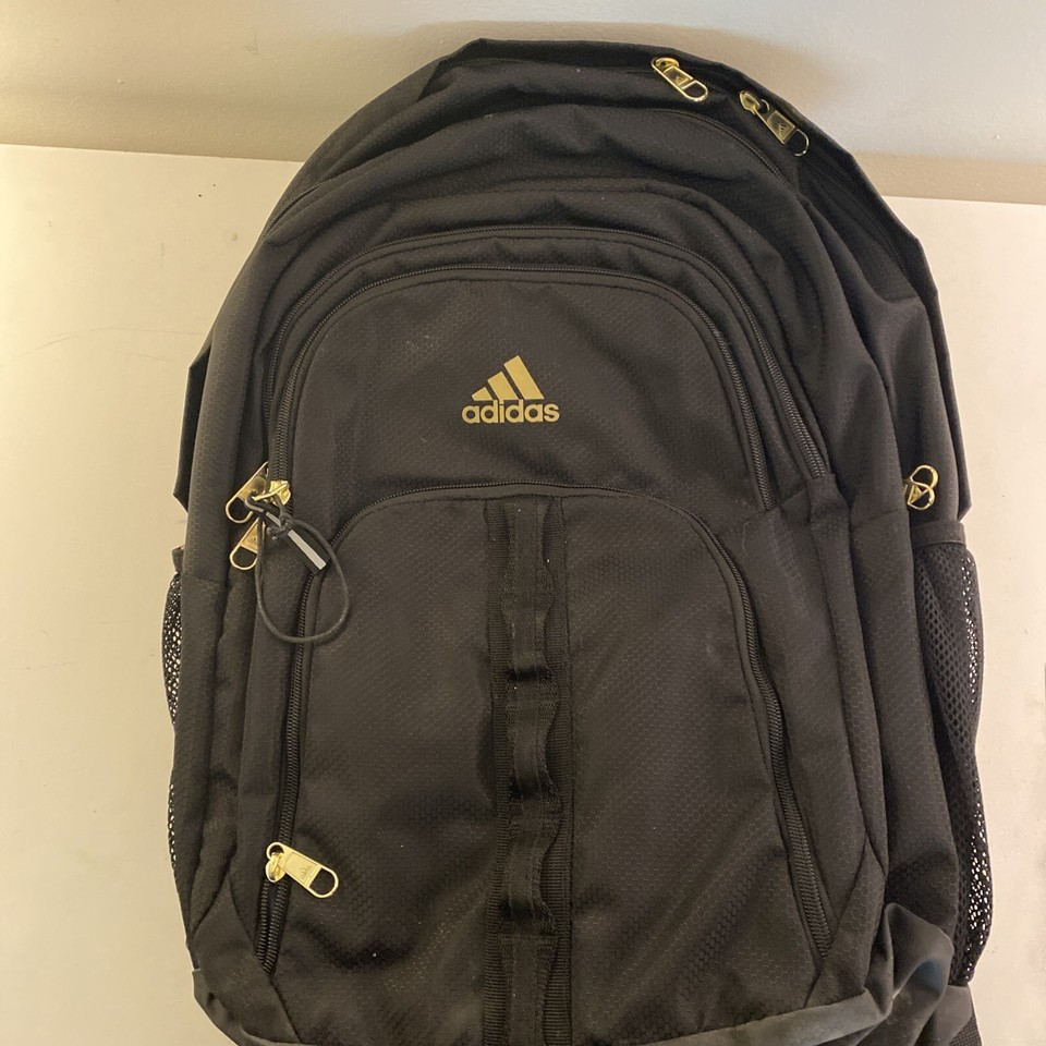 Adidas Load Spring Backpack Bookbag Black/Gold Multiple Pockets Laptop ...