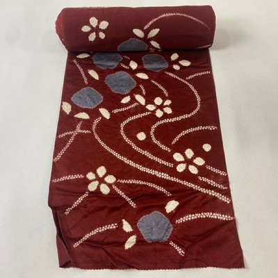 JAPANESE KIMONO FABRIC CLOTH BOLT ENJI COLOR FINE PATTERN PURE SILK ...