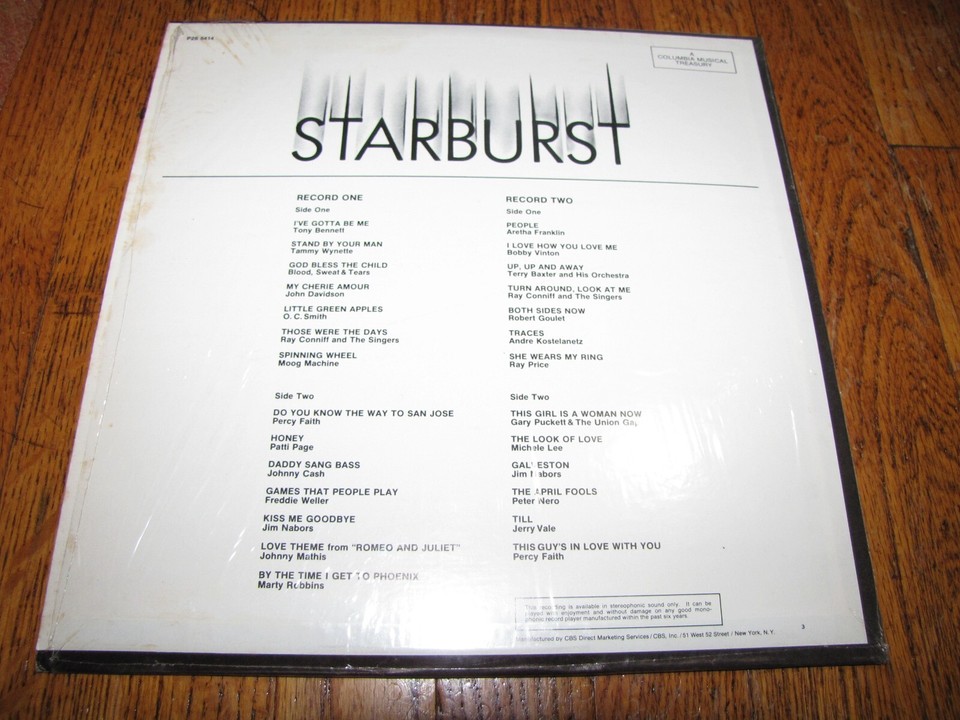 STARBURST - VARIOUS ARTIST - COLUMBIA MUSICAL TREASURY DOUBLE LP | eBay