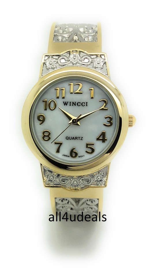 Wincci Ladies Elegant Metal Bangle Cuff Fashion Quartz Analog Watch ...