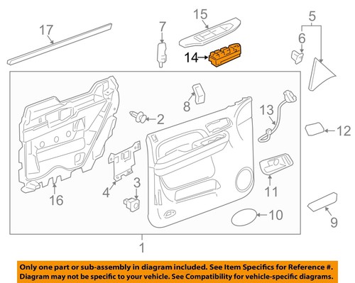 GM OEM 07-14 Avalanche Front Door Interior Trim-Window Switch 20835552 ...