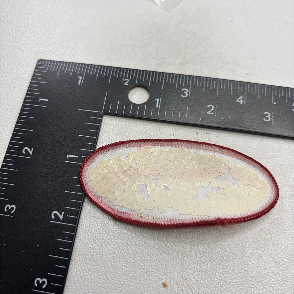 Vtg Oval Fancy Cursive Red Letter NAME Patch (Uniform~ID~Workwear) 23D1 ...