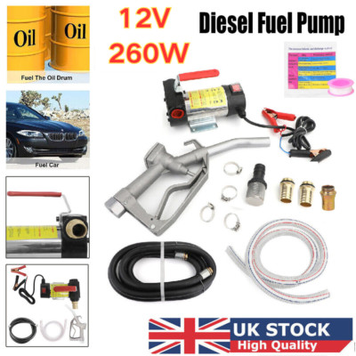 12V ELECTRIC DIESEL FUEL TRANSFER PUMP OIL DISPENSER 45L/MIN FUEL ...