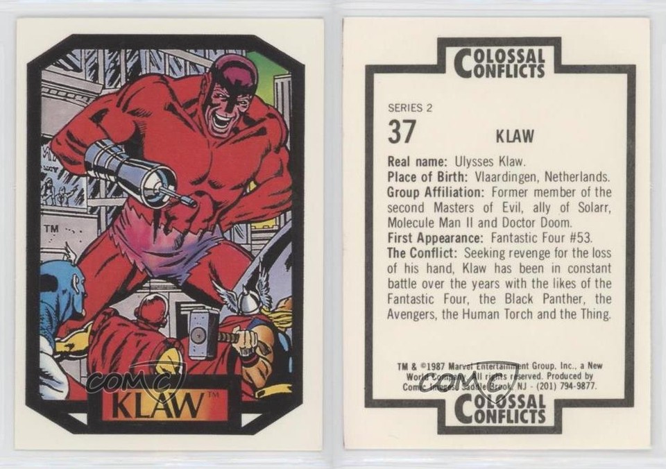 1987 Comic Images Colossal Conflicts Series 2 Klaw #37 08wd | eBay