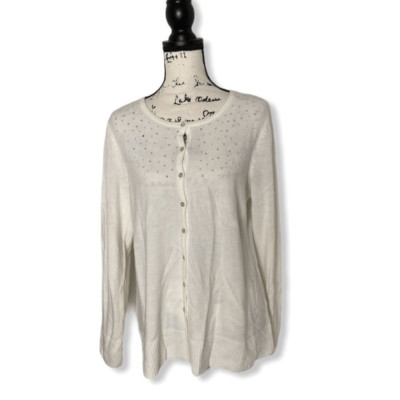 Christopher & Banks off-white cardigan sweater | eBay