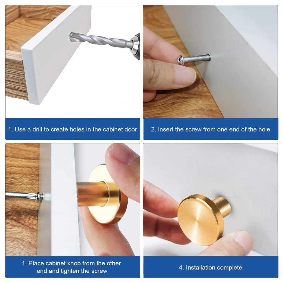 12Pcs Kitchen Cabinet Knobs, Drawer Dresser Handles, Closets Round ...