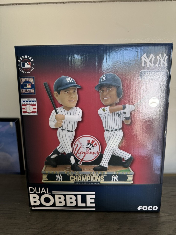 Babe Ruth & Derek Jeter Yankees World Series Champs Bobblehead! # 14/ ...