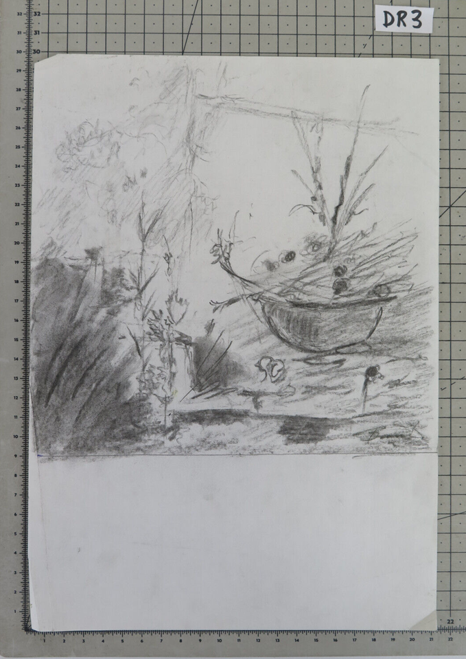 Old Drawing Pencil On Paper Signed Sketch Painter Roberto Beccaria DR3 ...
